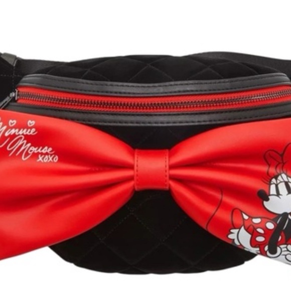 Loungefly | Bags | Loungefly Quilted Minnie Mouse Bow Fanny Pack Waist ...
